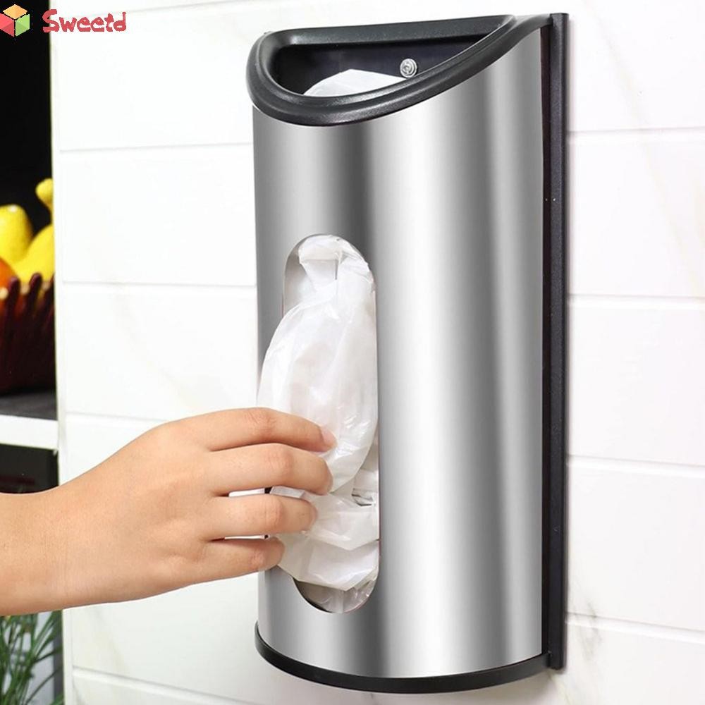 Minimalist Stainless Steel Bag Storage Holder Wall Mounted Plastic Bag ...