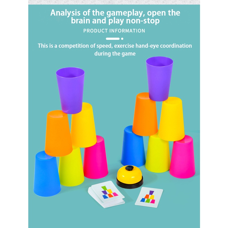 Stacking Cups Games Kids Early Competition Educational Toy Shape and ...