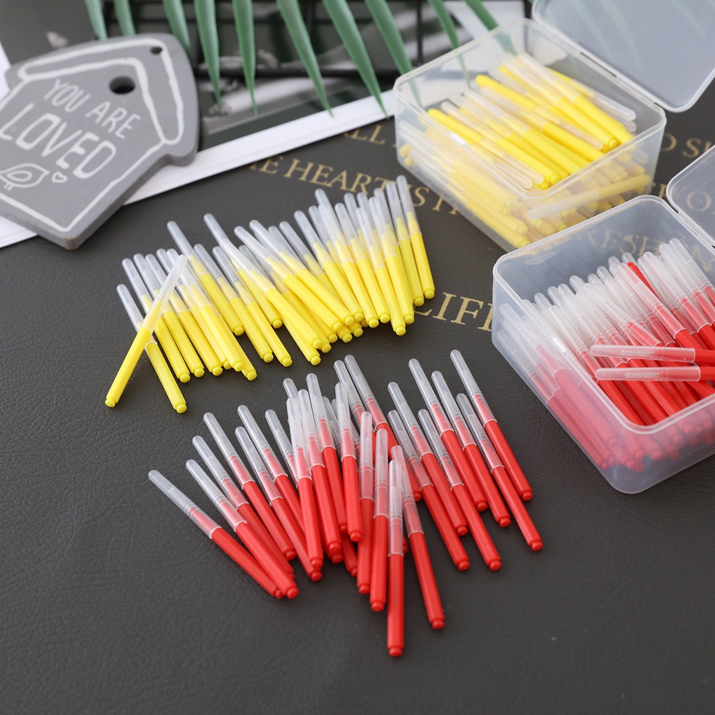 Interdental brushing, interdental brush 50 pieces/box, cleaning teeth ...