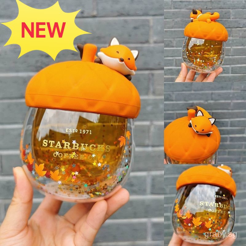 Graby2023 genuine Starbucks glass cute fox Cup coffee cup milk cup ...