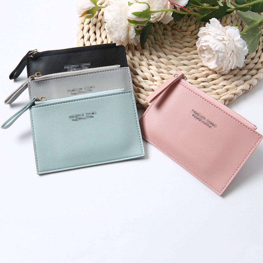 PU Leather Ladies Zipper Handheld Small Wallet Bank Card Driver's ...