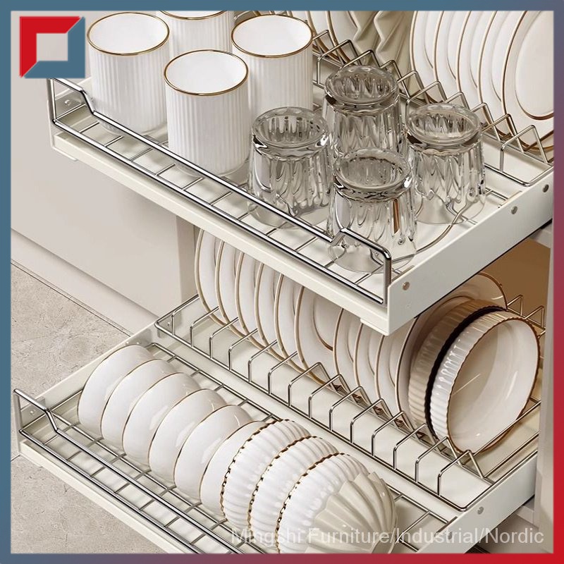 Installation free bowl rack cabinet basket drawer type bowl rack ...