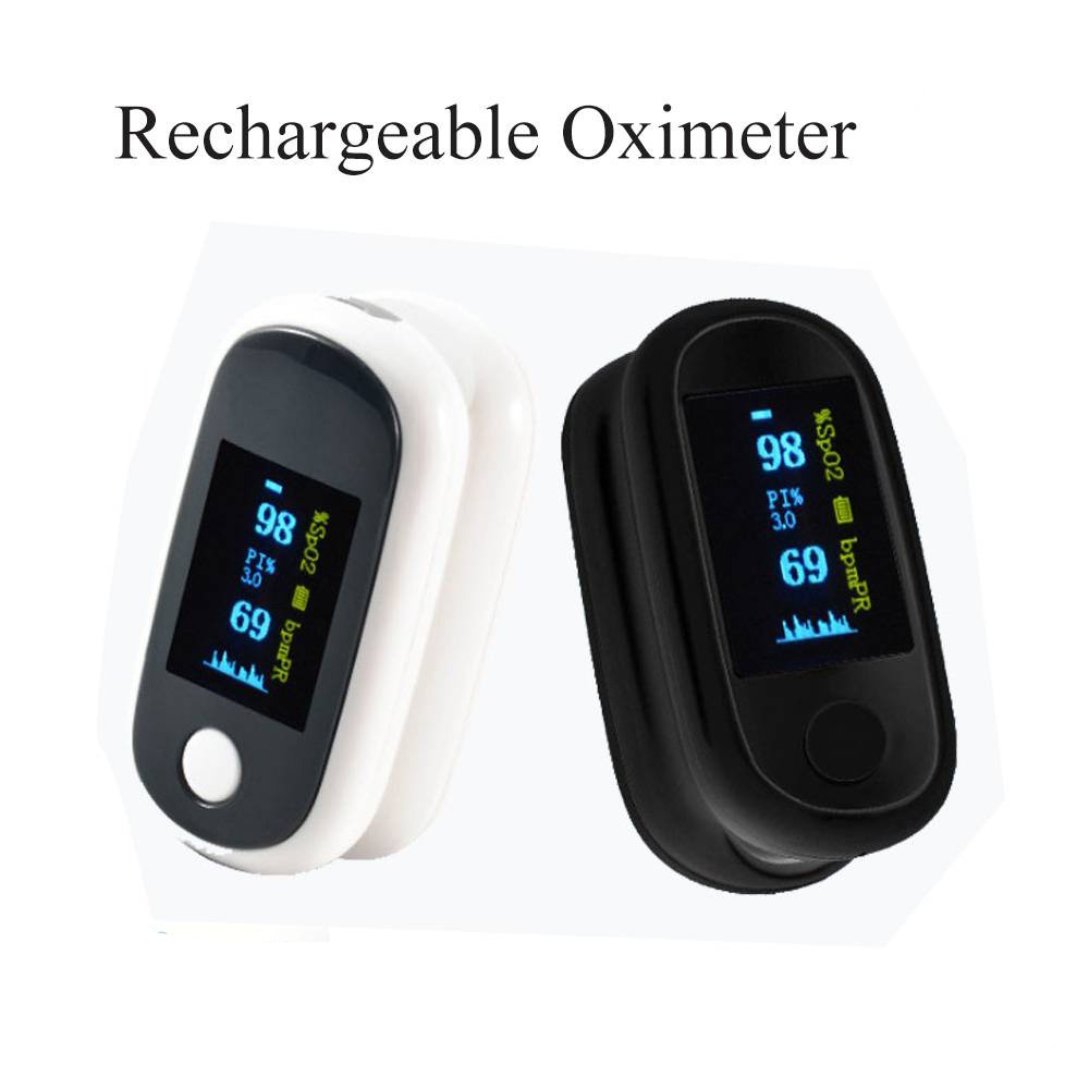 Rechargeable USB Fingertip Pulse Oximeter Heart Rate PI SpO2 Monitor ...