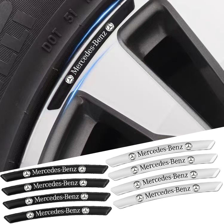 Mercedes Benz 4pcs/set Car Aluminum Alloy Wheel Hub Sticker Auto Tire ...