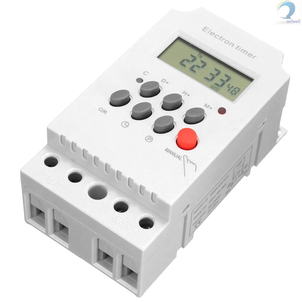 AC 220V 25A Digital Programmable Timer Din Rail Electronic Timer Time ...