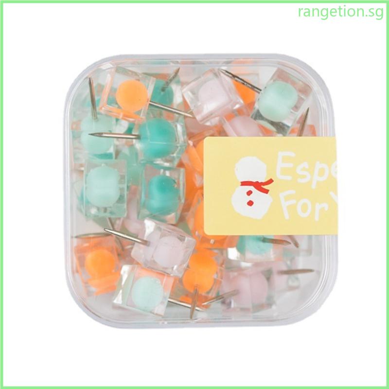 RAN 50X Practical Mixed Color Thumb Nails Map Tacks Square Push Pins ...