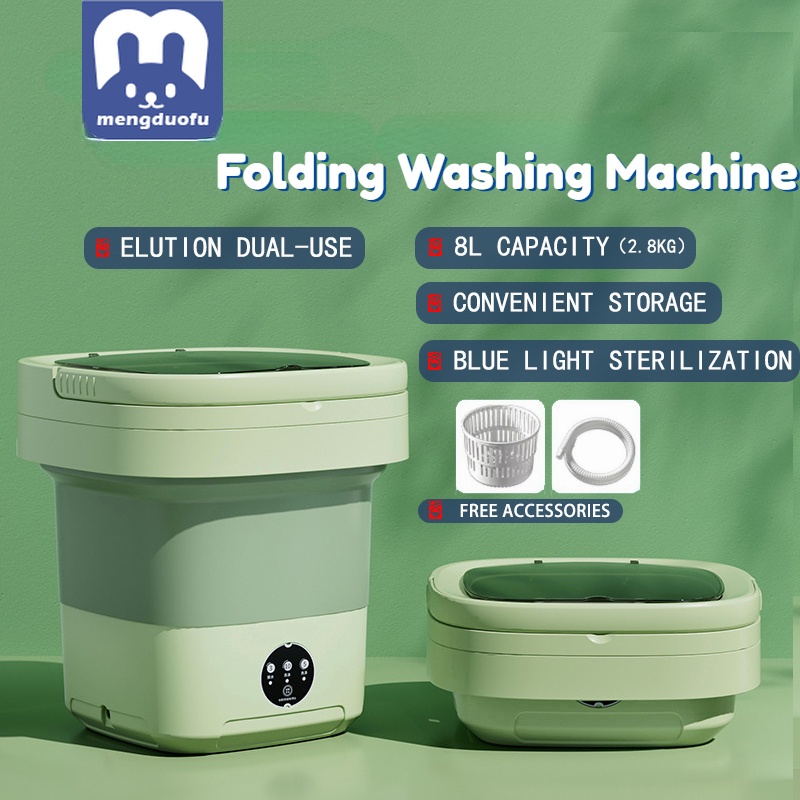[SG Stock] 2 in 1Mini Folding Washing Machine With Drain 8L Portable ...