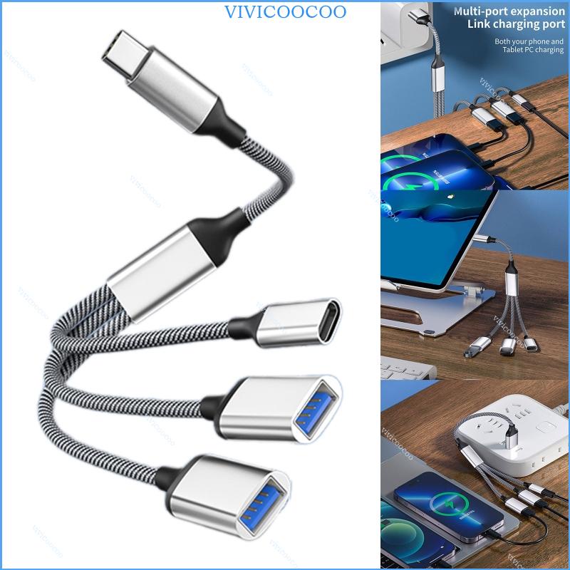VIVI Type C Adapter HUB with 2 USB Ports Type C Port Connector for ...
