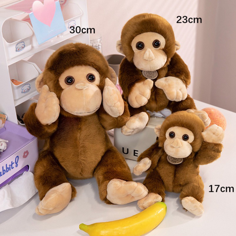 17/23/30cm Stuffed Toy Like Real Monkey Ape Doll Girl Friend Soft Plush ...