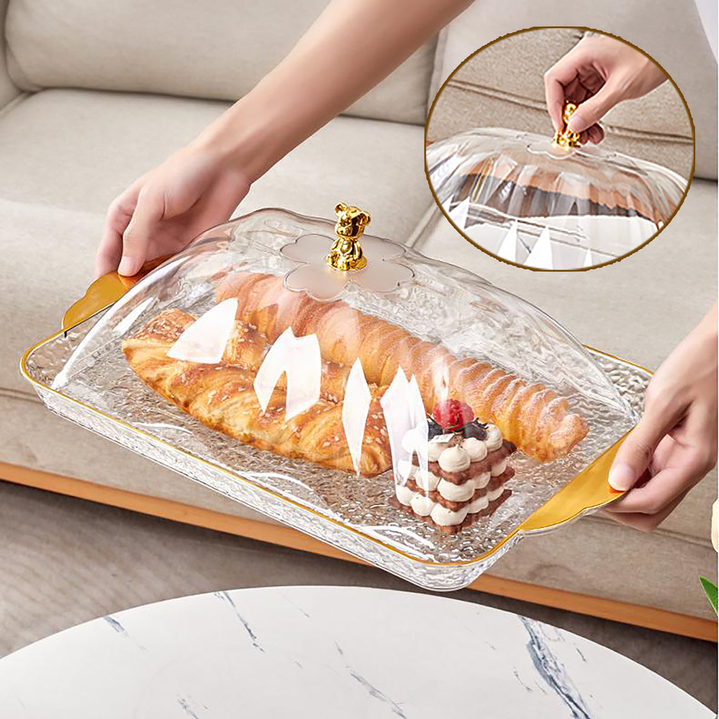 Rhaast Gold Bread Tray / Transparent Food Tray / Bread And Cake Box ...