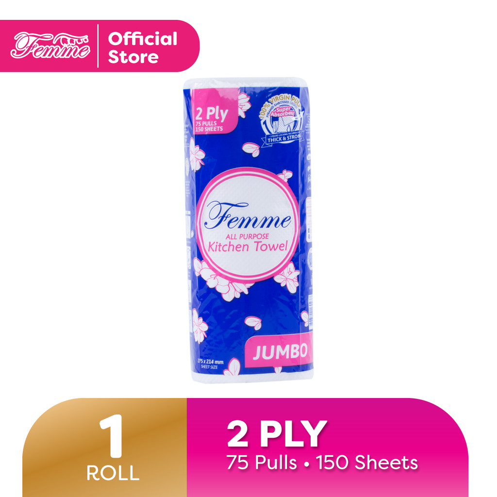 Femme All-Purpose Jumbo Roll Kitchen Towel (1 ROLL) | Shopee Singapore