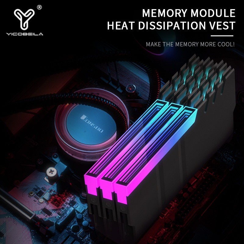 Yicobeila Ram Heatsink 5V ARGB Ram Module Heatsink Radiator PC Memory DDR3 DDR4 DDR5 HZJ ...
