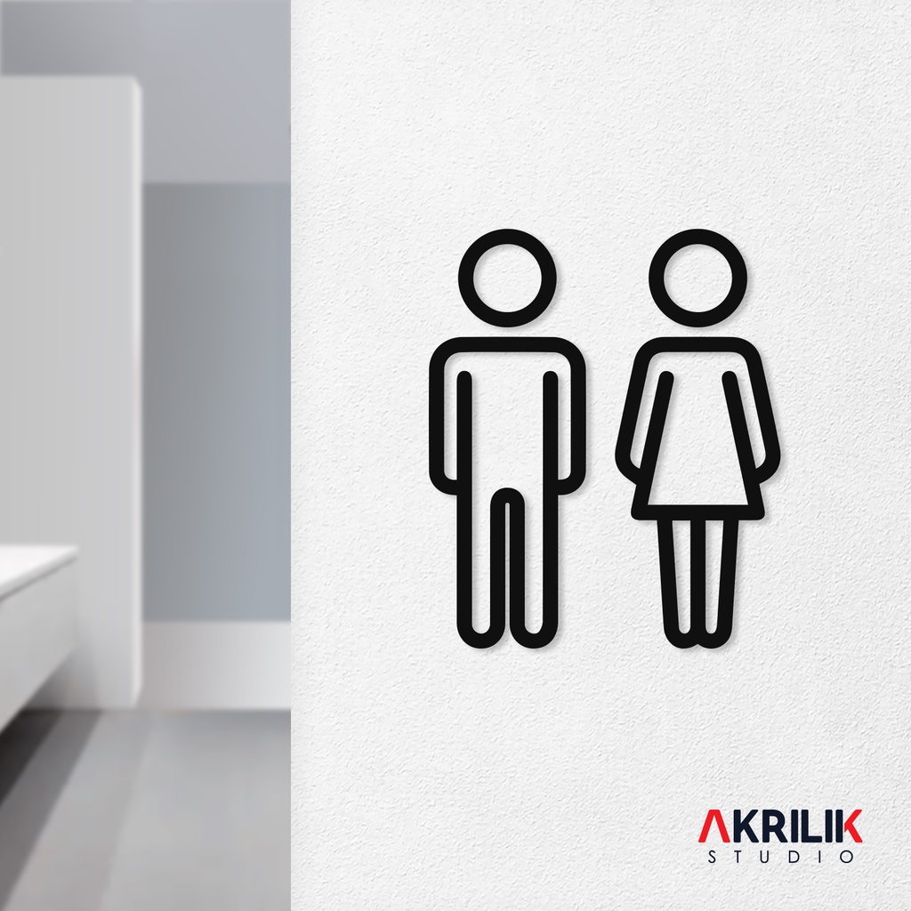 Acrylic Toilet Sign Signage Embossed Restroom Icon Label Women Men WC ...