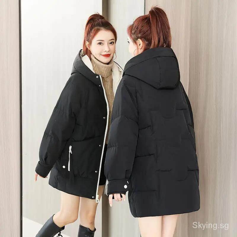 Down Padded Jacket Women's Mid-length Winter Coat Korean Loose ...