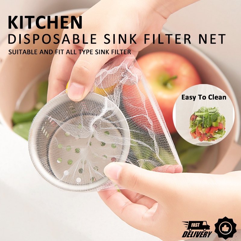 100pcs Kitchen Sink Strainer Anti-blocking Filter Nets Water Sink ...
