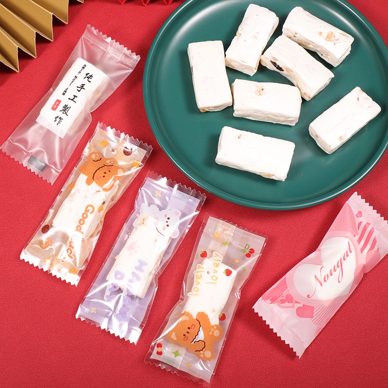 200pcs/set Nougat Sugar Packaging Bag Machine Sealing Pocket Frosted ...