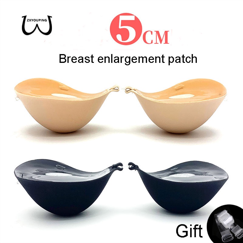 ZXYOUPING Women's adhesive push up strapless bra ，5CM Thickened Chest ...