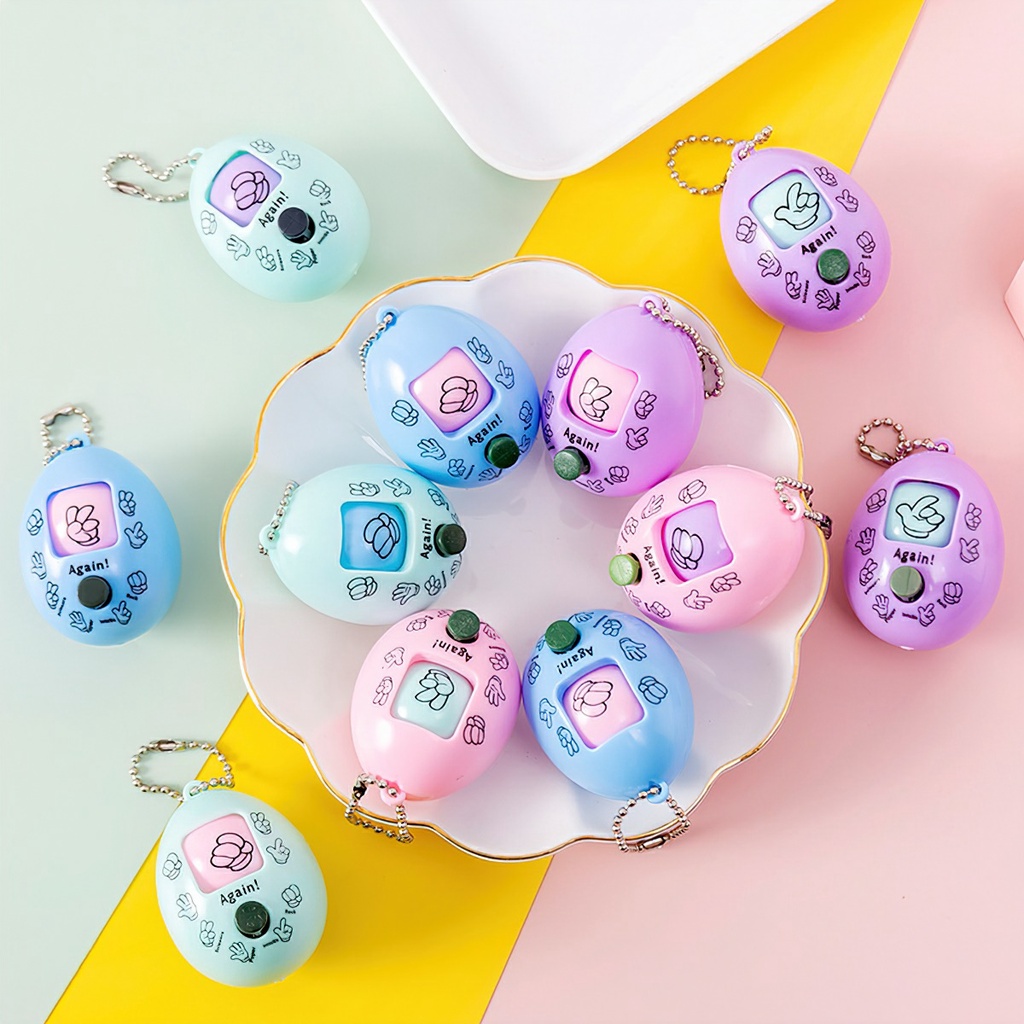Fun Rock Paper Scissors Toy - Rock Paper Scissors Keychain with Push ...