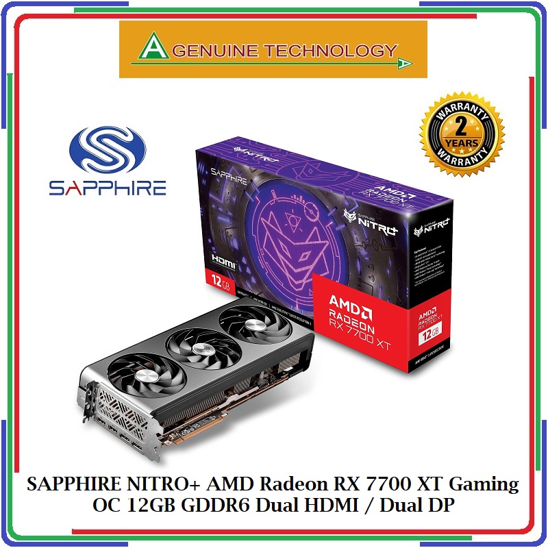 SAPPHIRE NITRO+ AMD Radeon RX 7700 XT Gaming OC 12GB GDDR6 Dual HDMI ...