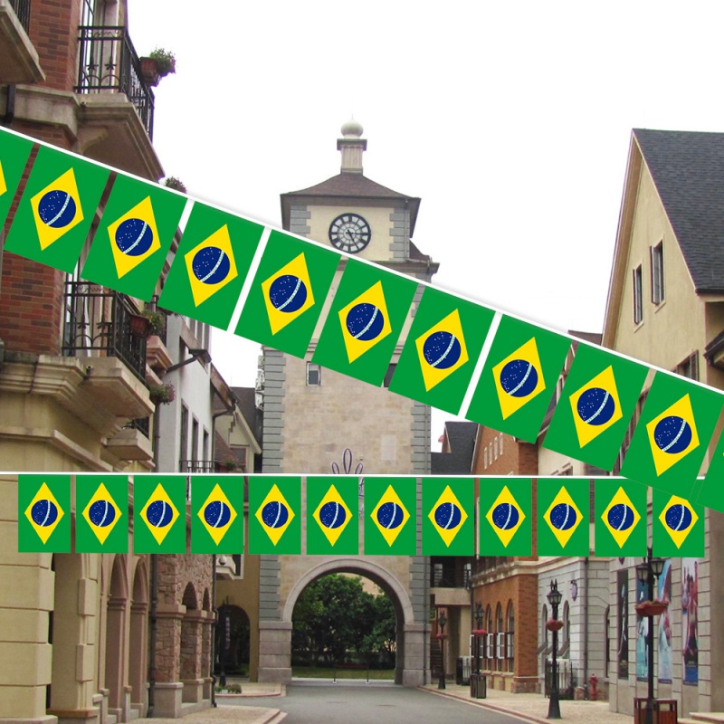 Brazil Flag Bunting Banner Brazilian Hanging String Banner | Shopee ...