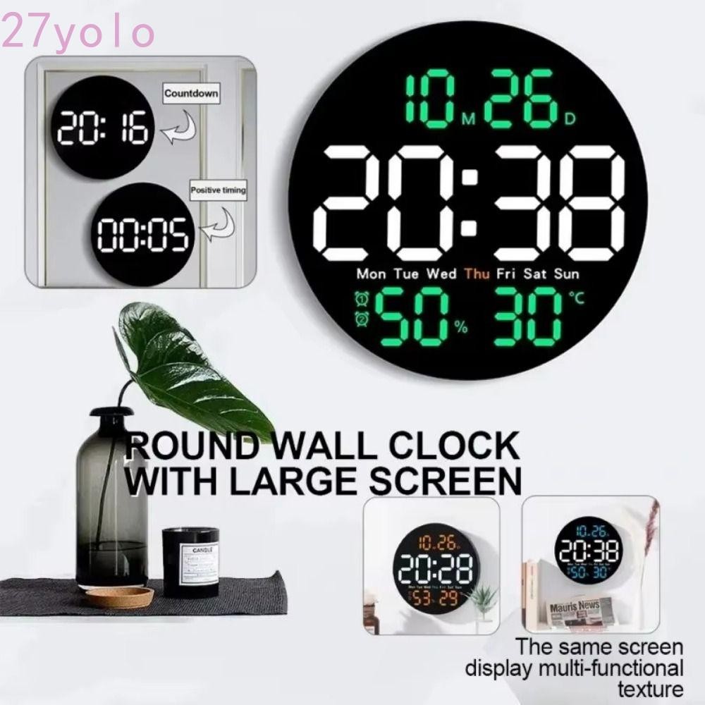 YOLO Hanging Digital Clock, Large Screen Remote Control 10 Inch LED ...