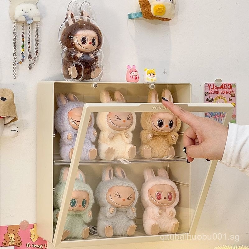 labubu Display Box for Pull Labubu Vinyl Plush Doll Storage Box Cotton ...