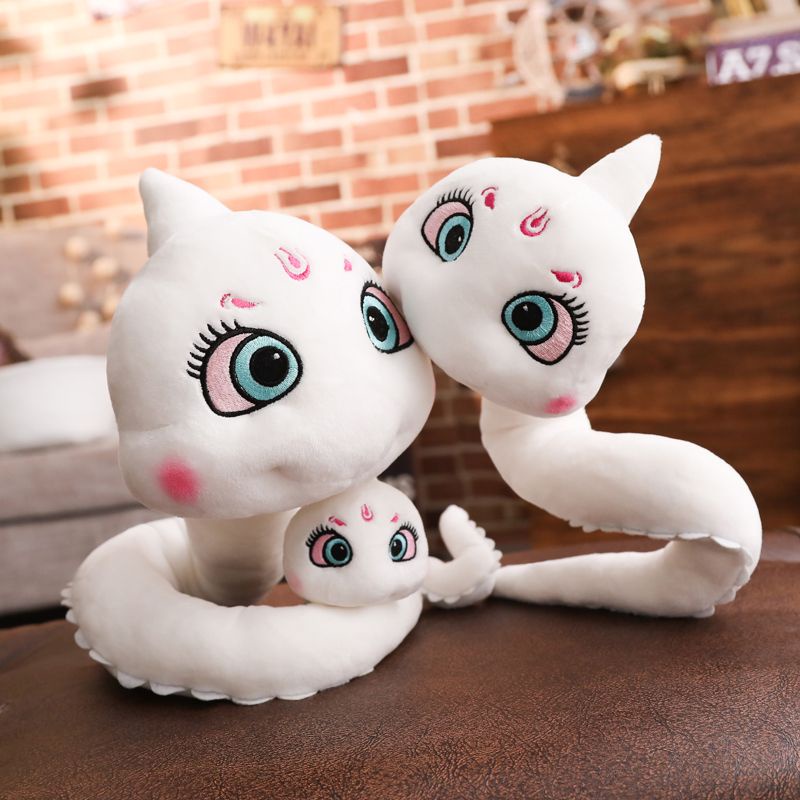 White Snake Plush Toy Female Holiday Gift/Simulation Animal Snake ...