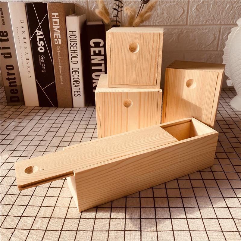 Customized Wooden Boxes Square Wooden Boxes with Pull Out Lid Solid ...