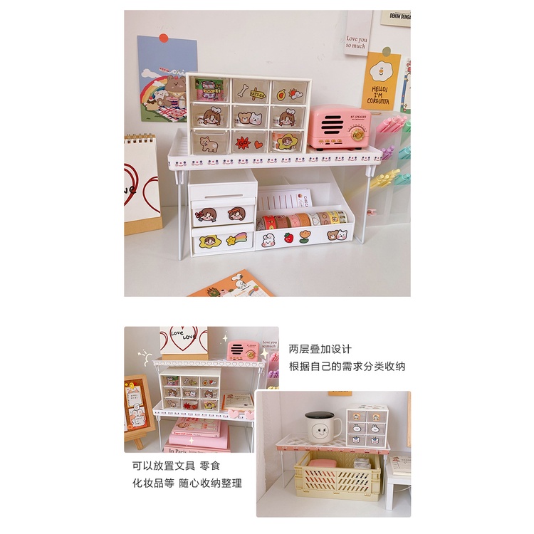 Korean Style Simple Foldable Storage Rack Student Desktop Organizer ...