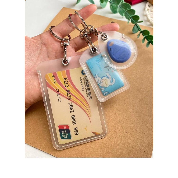 Transparent Bus Card Holder with Key Ring Convenient ID Card IC Card ...