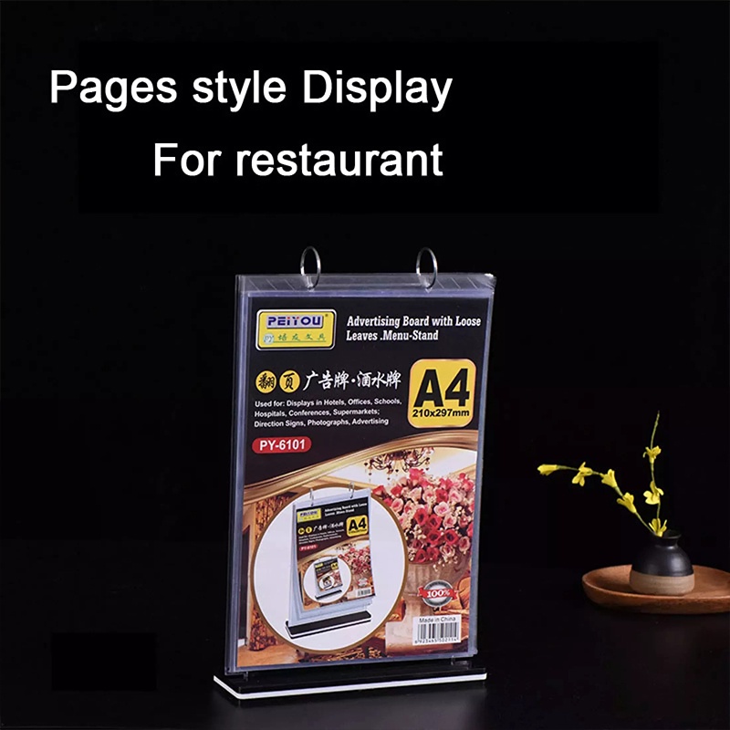 Table Menu Stand A4/A5/A6Menu Stand Transparent Clear Menu Cover ...