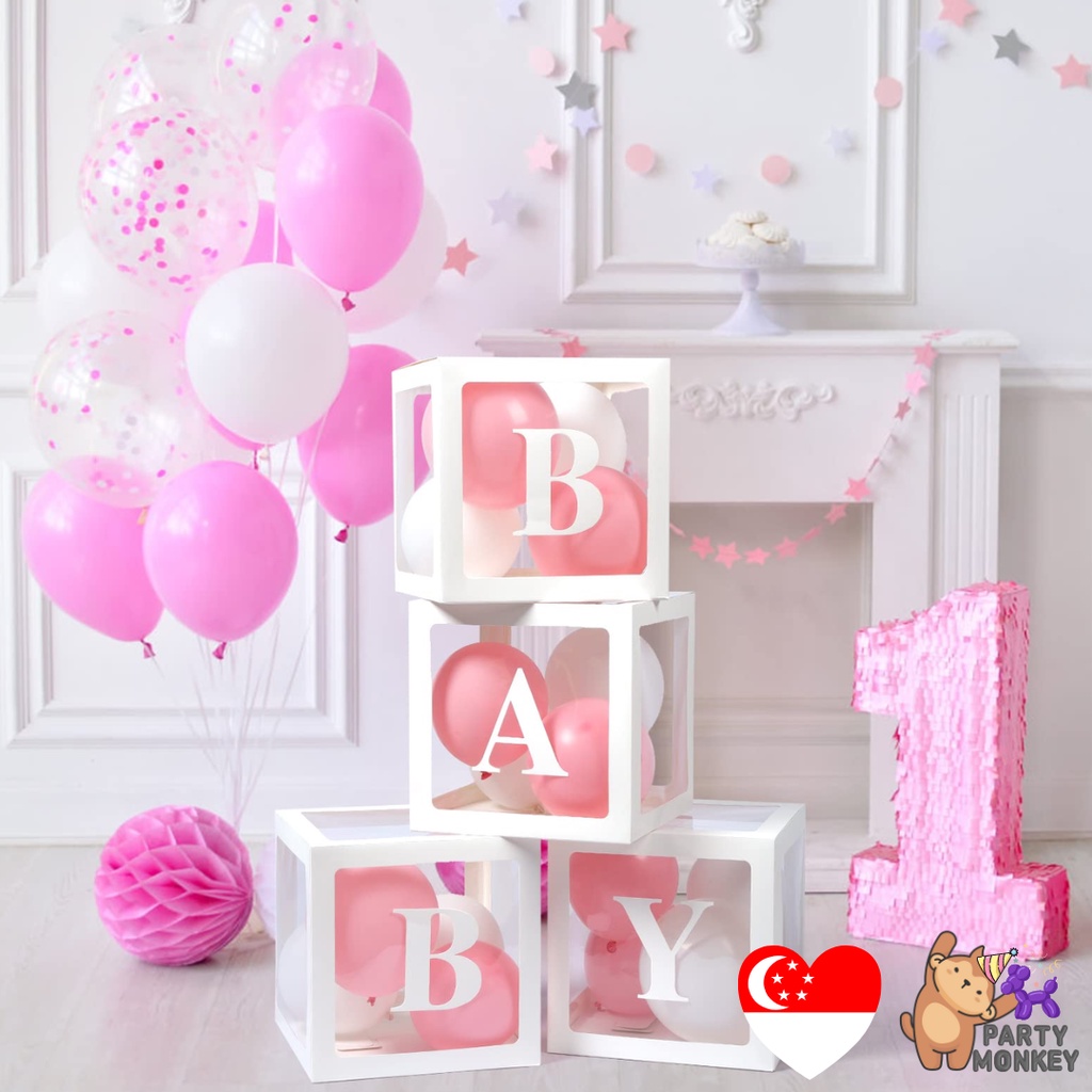 [SG Seller] Alphabet Balloon Box 30cm Letter Box BABY LOVE Baby Shower ...