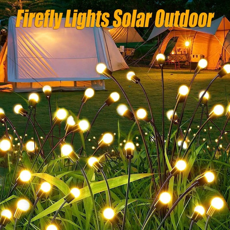 Solar Garden Firefly Lights Outdoor Waterproof Landscape Light Sunlight ...