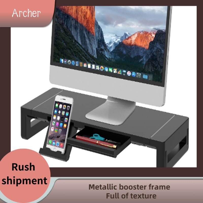 Desktop Shelf Computer Pedestal Booster Monitor Office Organizer ...