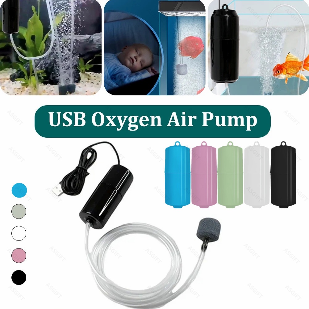 Portable USB Mini Aquarium Air Pump Fish Tank Air Compressor Oxygen ...