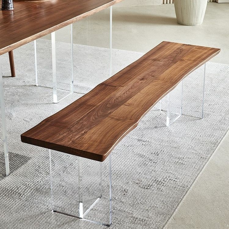 Shoe Changing Stool Quiet Style Acrylic Solid Wood Bench Long Stool ...