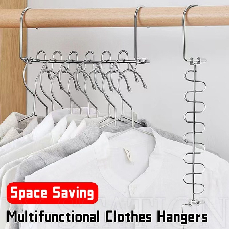Multi-port Stainless Steel Clothes Hangers - Multifunctional Space ...