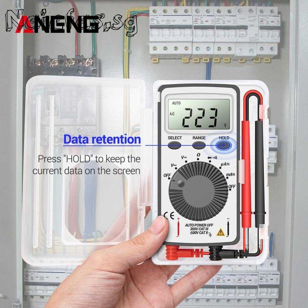 LCD Pocket Digital Multimeter AC/DC Automatic Portable Voltmeter ...