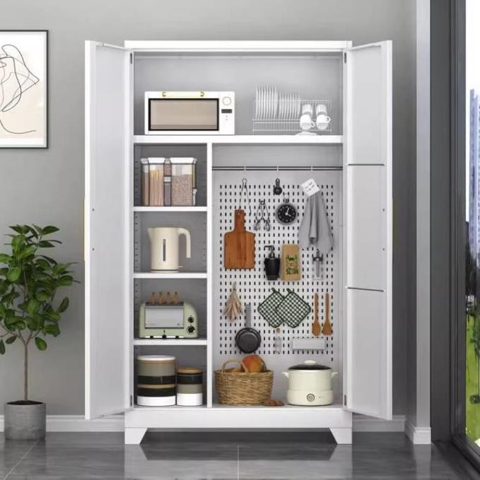 Stainless Steel Cleaning Cabinet Balcony Pegboard Cabinet Storage ...