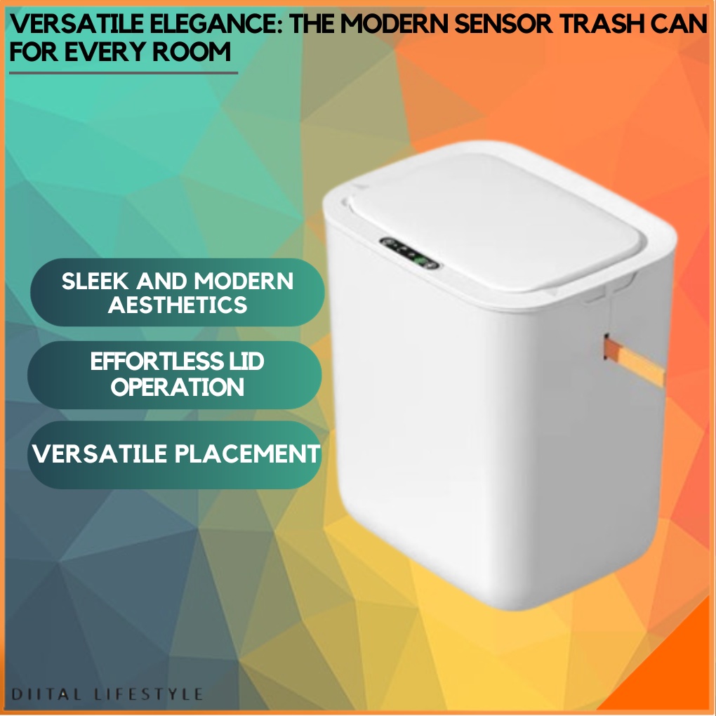18L Smart Sensor Rubbish Bin Rechargeable Automatic Household Bathroom ...