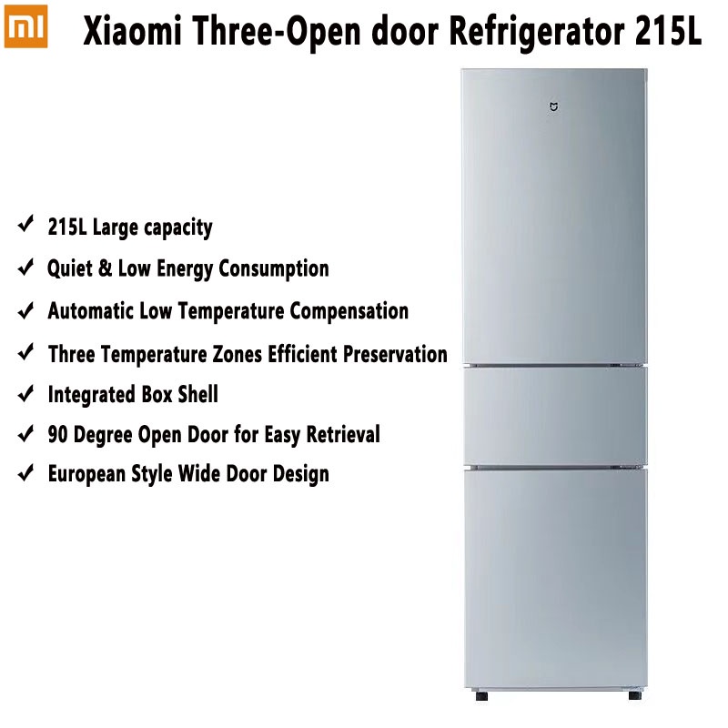 【Xiaomi】MI refrigerator fridge Three-Open door 215L BCD-215MDMJ05 ...