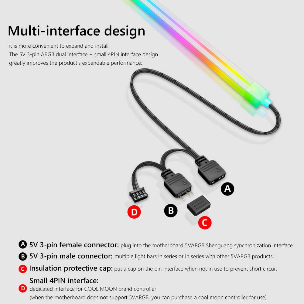 [paradise1.sg] 5V 3Pin 4Pin Flexible Lamp Strip ARGB AURA SYNC 26LED Silicone PC Case Light Bar ...