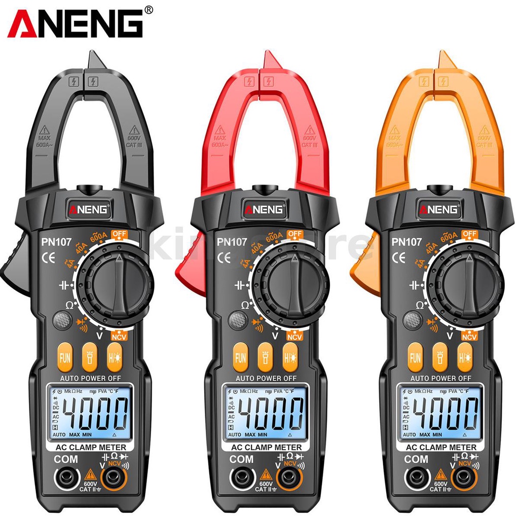 ANENG Multimeter 600A/600V AC/DC NCV Clamp Meter Backlit LCD Flashlight ...