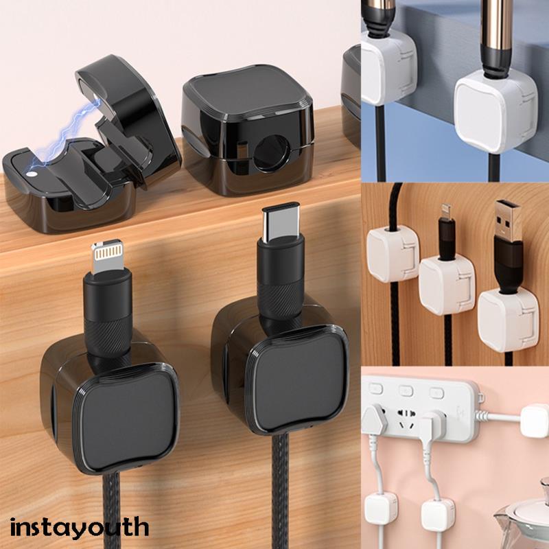 6PCS Magnetic Cable Clips Cable Smooth Adjustable Cord Holder Under ...