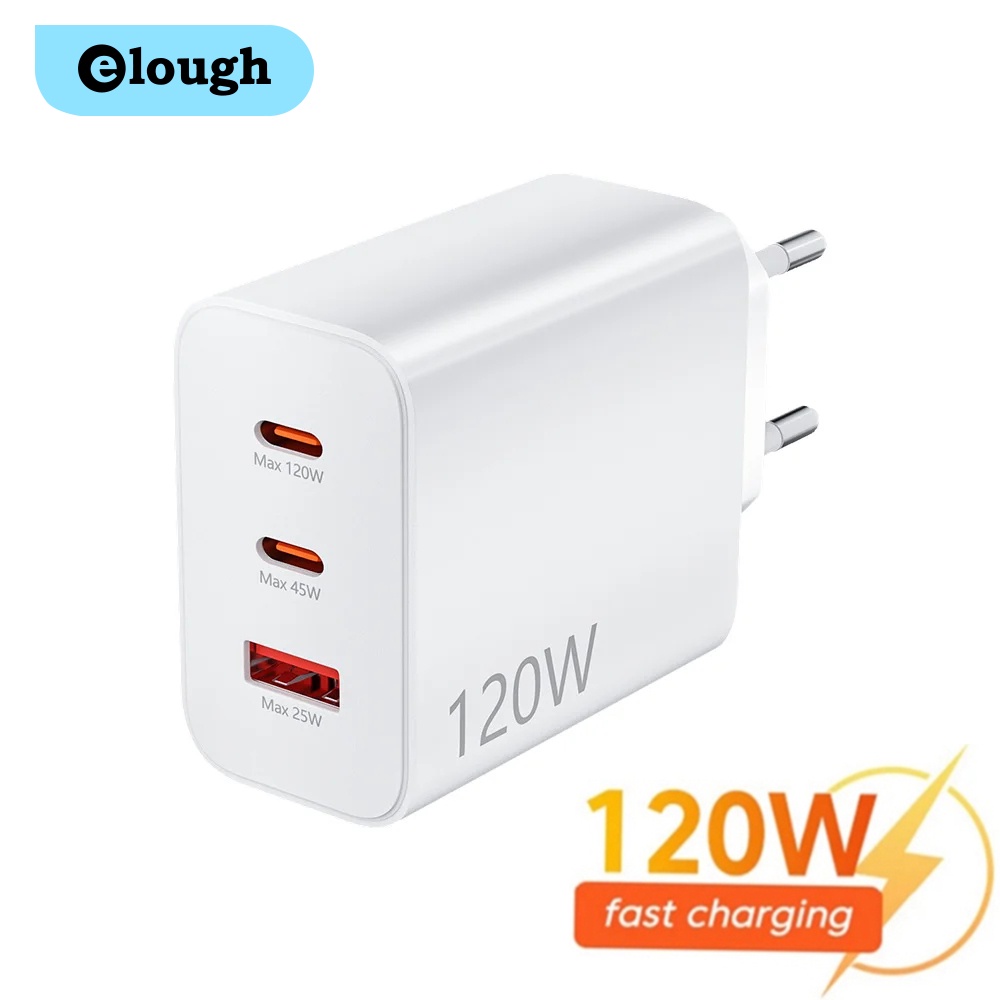 Elough 120W 3 Ports USB Charger Fast Charging Type C PD Mobile Phone ...