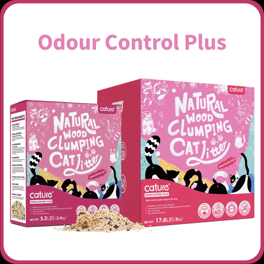 Cature® Odour Control Plus Natural Wood Clumping Cat Litter (2 Sizes ...