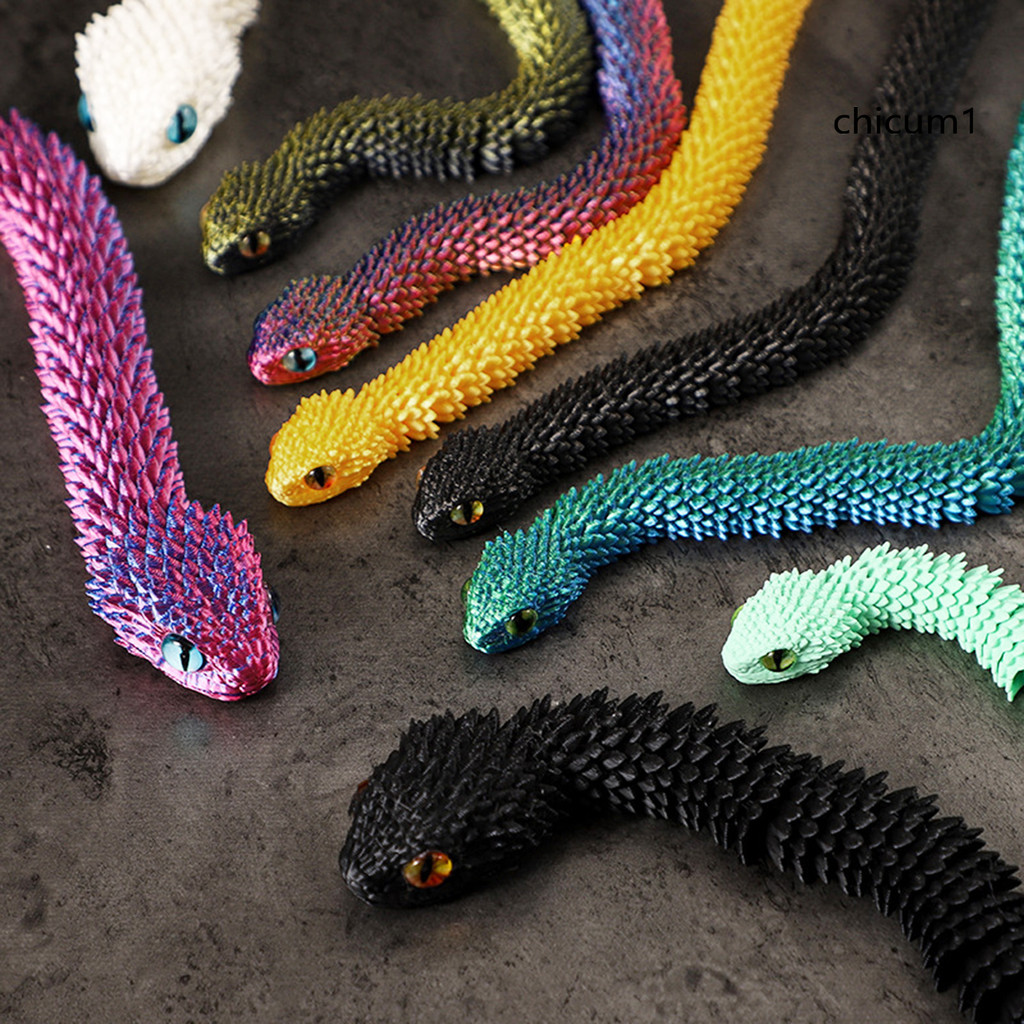 [raya]3D Printed Snake Toy Articulated Viper Figurine Fidget Snake Toy ...