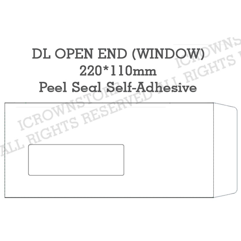 500pcs DL Window Envelope White 220mm*110mm | Shopee Singapore