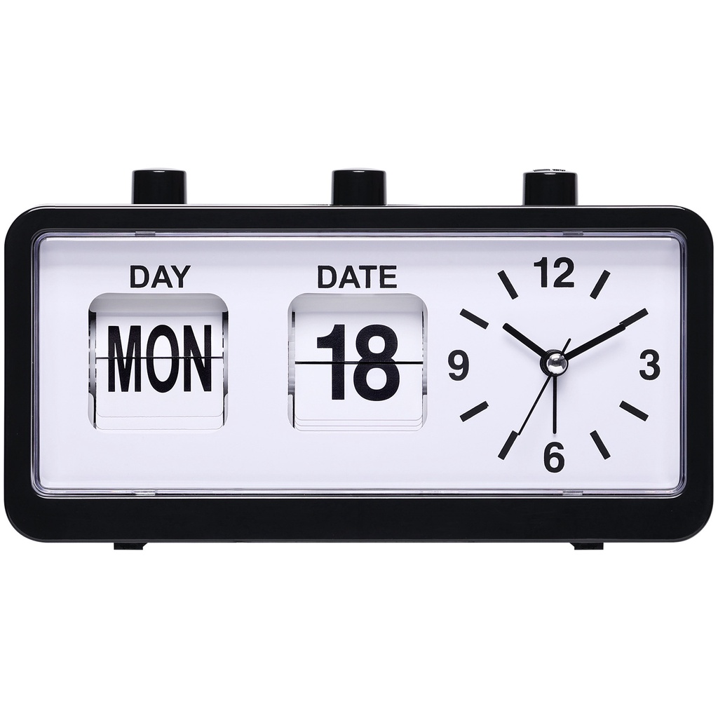 Office desk flip clock simple mute student alarm clock can display date ...