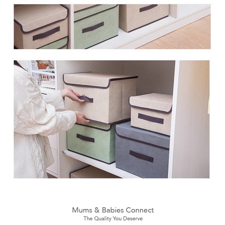 Foldable Stackable Fabric Storage Compartment Organizer Box | Shopee ...